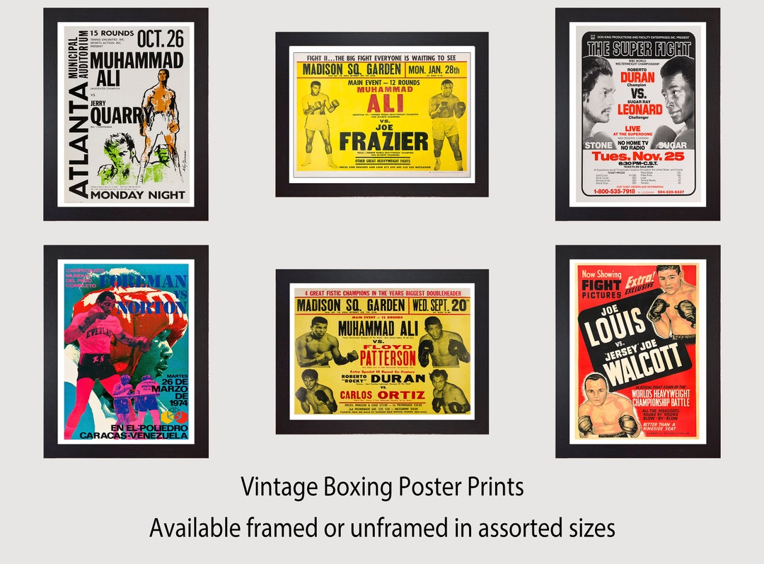 Vintage Boxing Posters Reproduction Prints / Muhammad Ali / Roberto ...