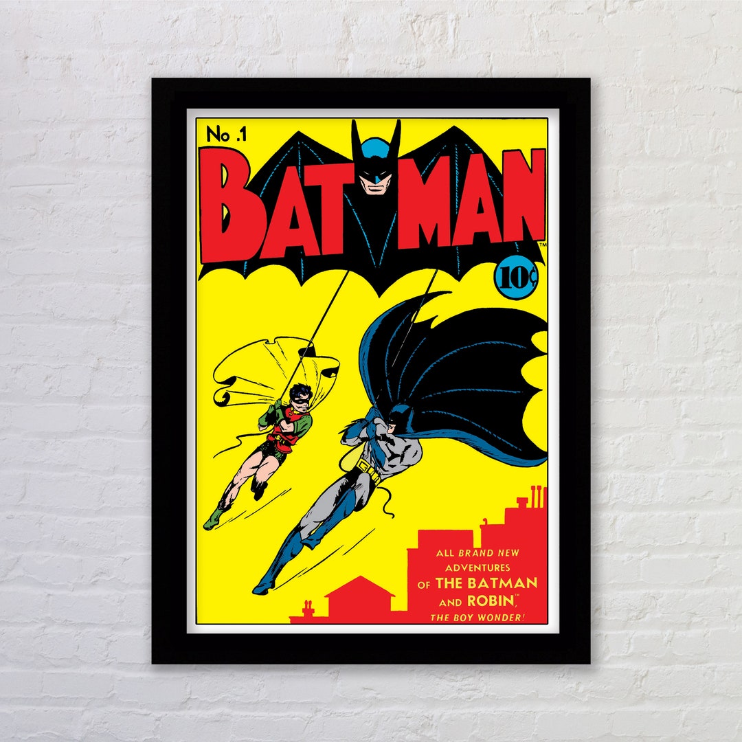 Framed Batman Issue 1 Vintage Comic Book Reproduction Poster Print - Etsy