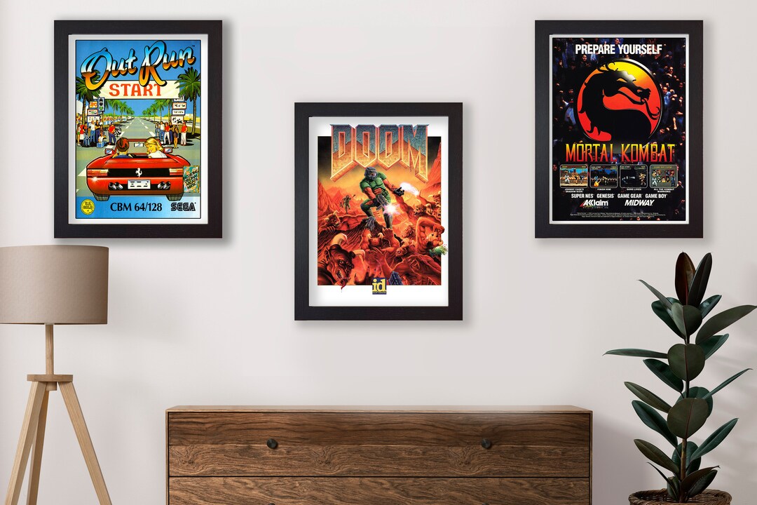 Set of 3 Vintage Video Games Poster Prints / 3 Sizes / Framed Available ...