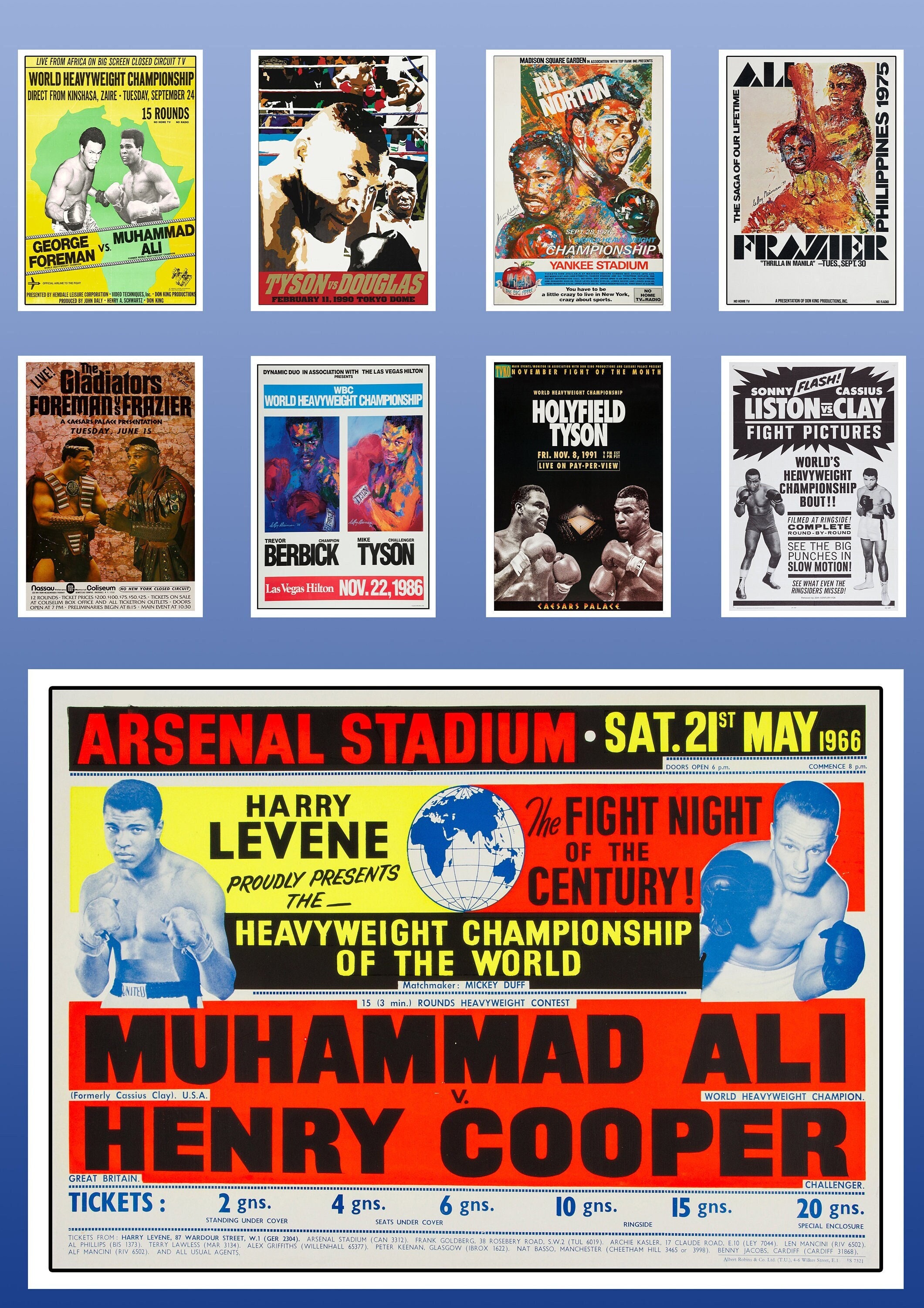 Vintage Boxing Posters Reproduction Prints. Muhammad Ali Mike - Etsy UK