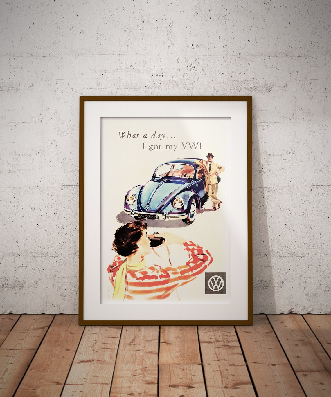 Vintage Volkswagen Beetle Advertising Poster Print Wall Art | Etsy UK