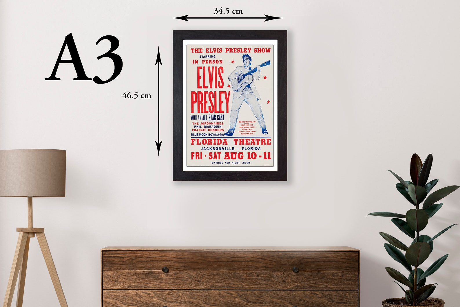 Framed Elvis Presley 1956 Reproduction Concert Poster Print - Etsy UK