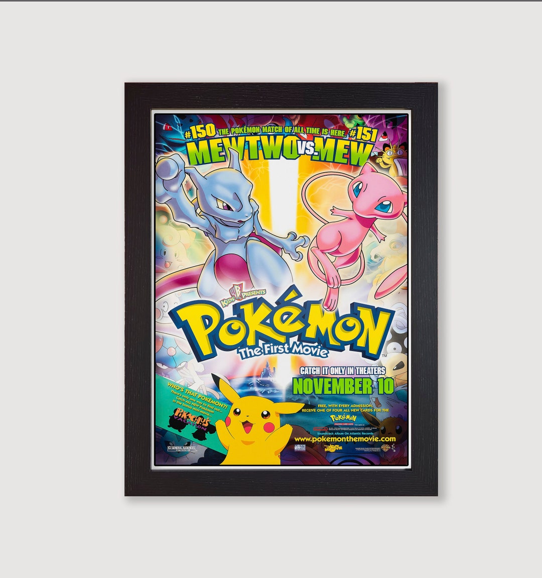 Framed Pokemon the First Movie Poster Reproduction Print Anime - Etsy