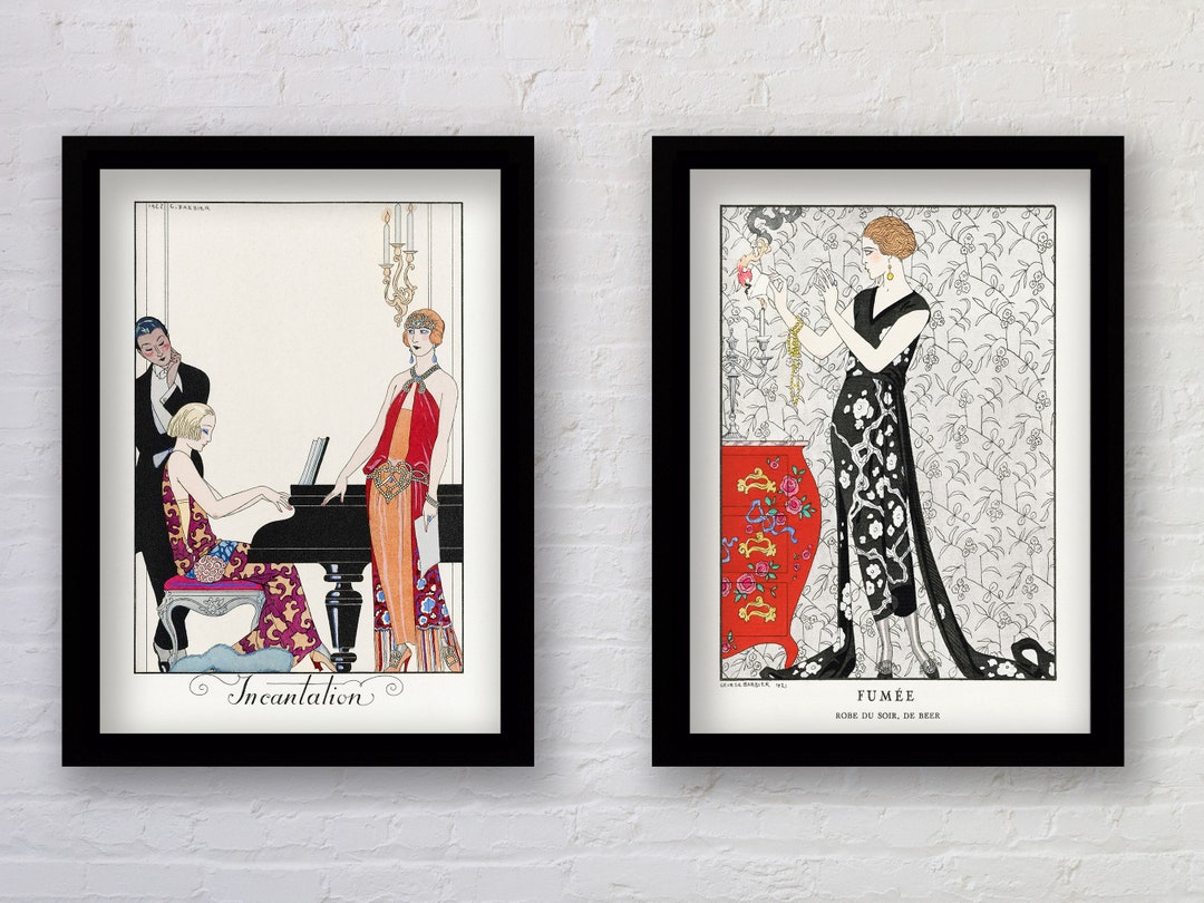 Set of Two George Barbier Art Deco Fashion Poster Prints Available ...