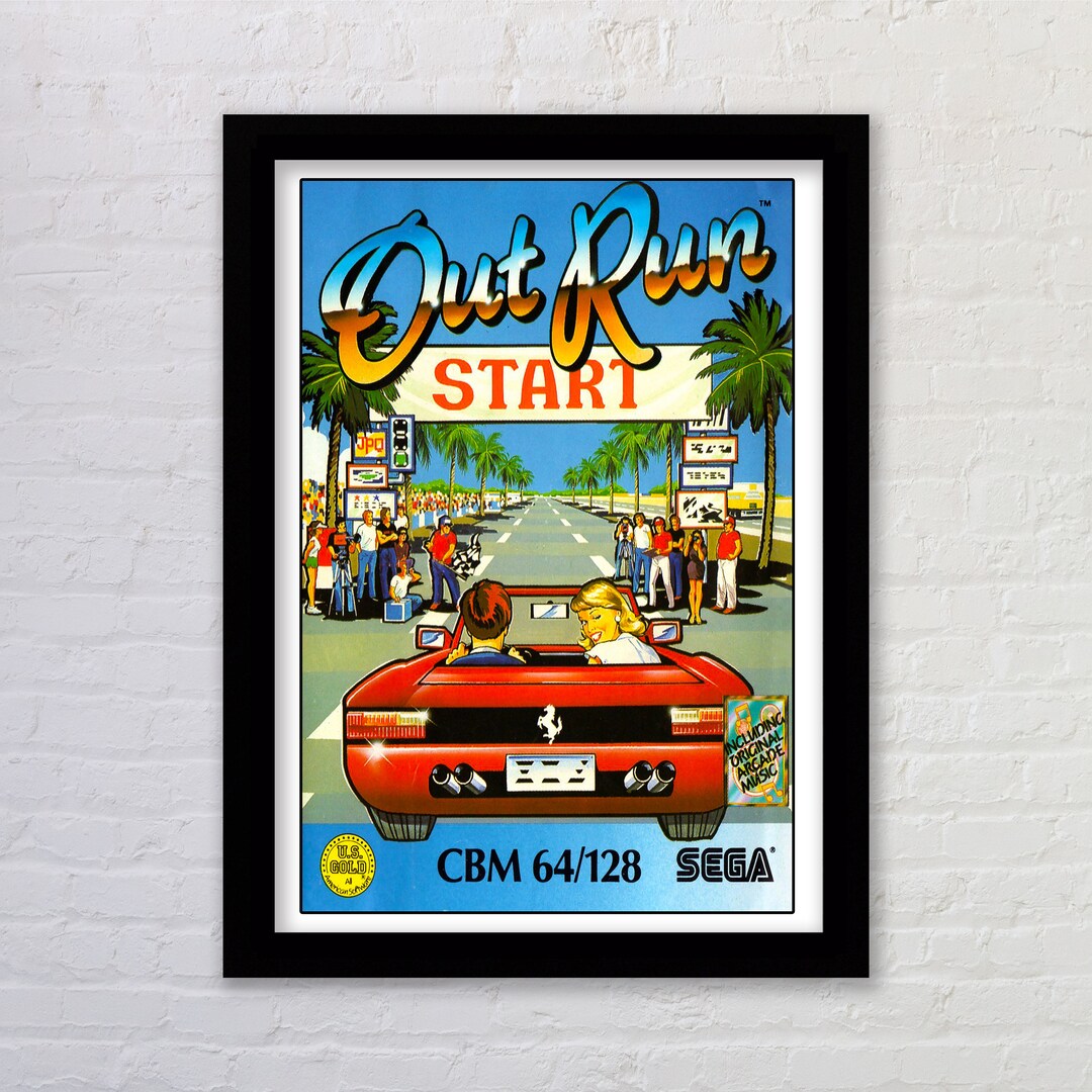 Framed Outrun Retro Video Game Poster Print Commodore 64 - Etsy