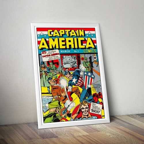 Captain America Issue 1 Vintage Comic Cover Reproduction - Etsy