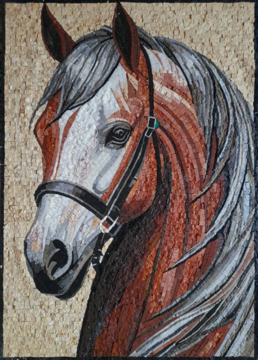 Horse Mosaic Wall Art | Farmhouse Wall Art, Modern Home Decor ,office ...