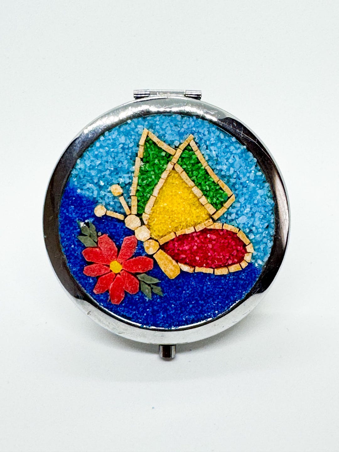 Pocket Mirror Butterfly Micro Mosaic Marble Makeup Hand Mirror | Mosaic ...
