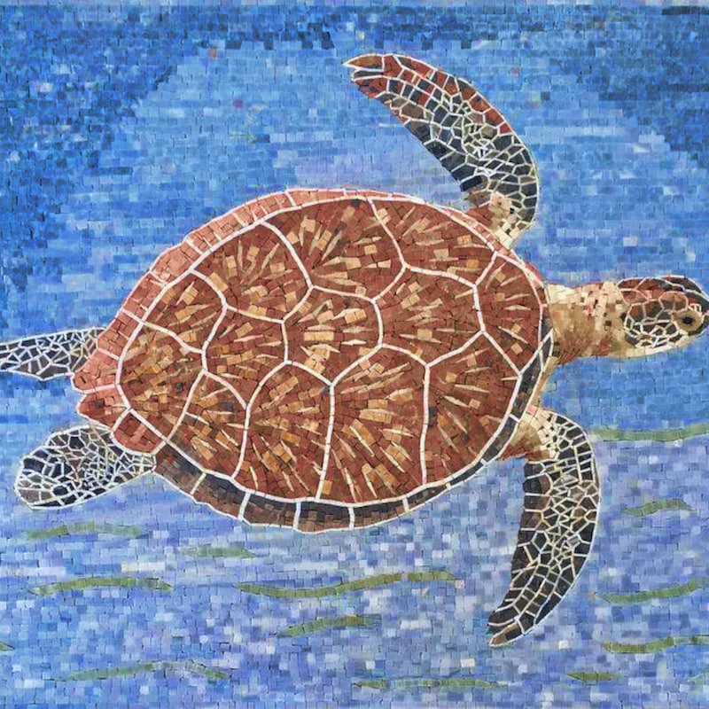 Turtle Mosaic Tile - Etsy
