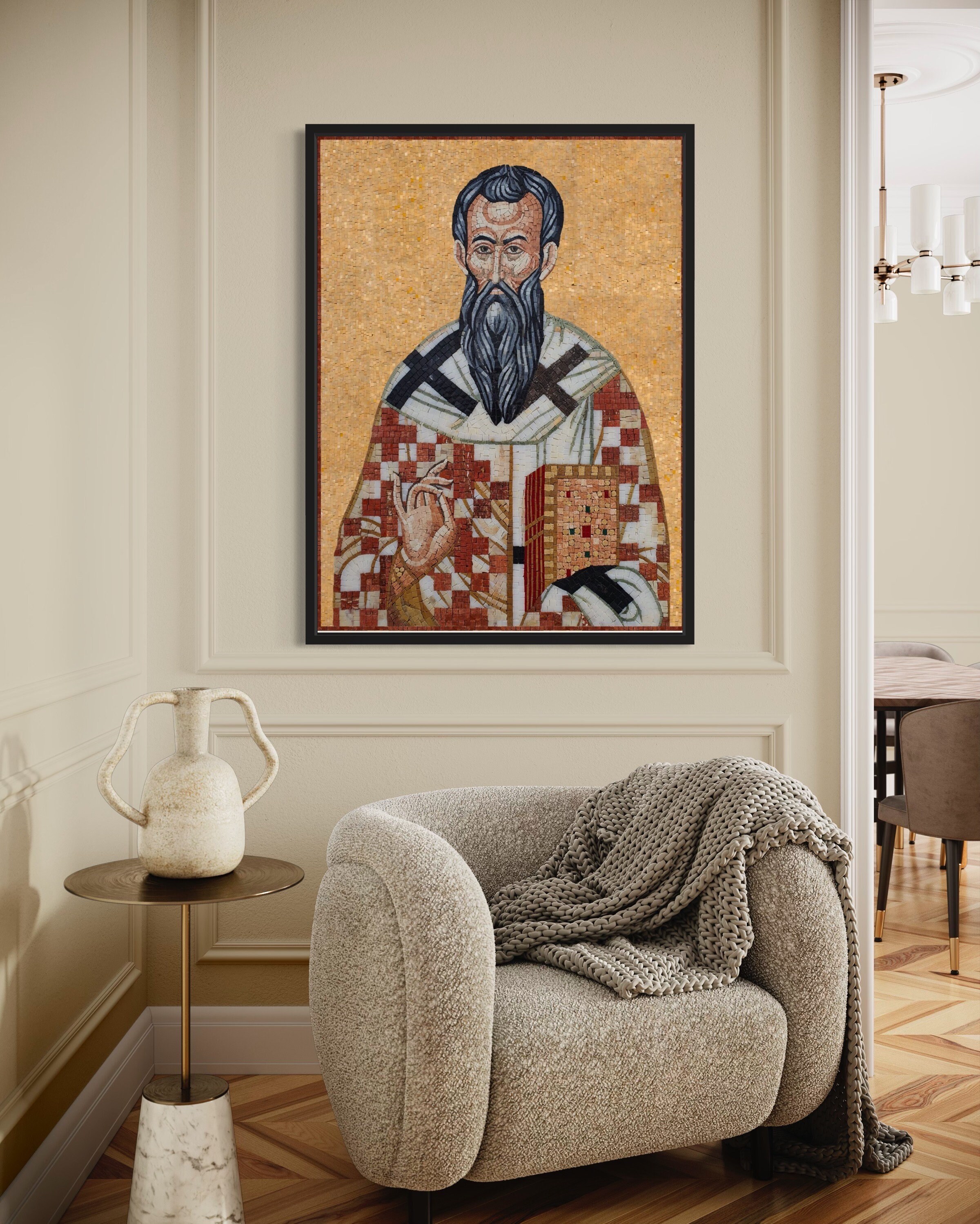 Christian Mosaic Art Portrait of Saint Mosaic Wall Tile - Etsy