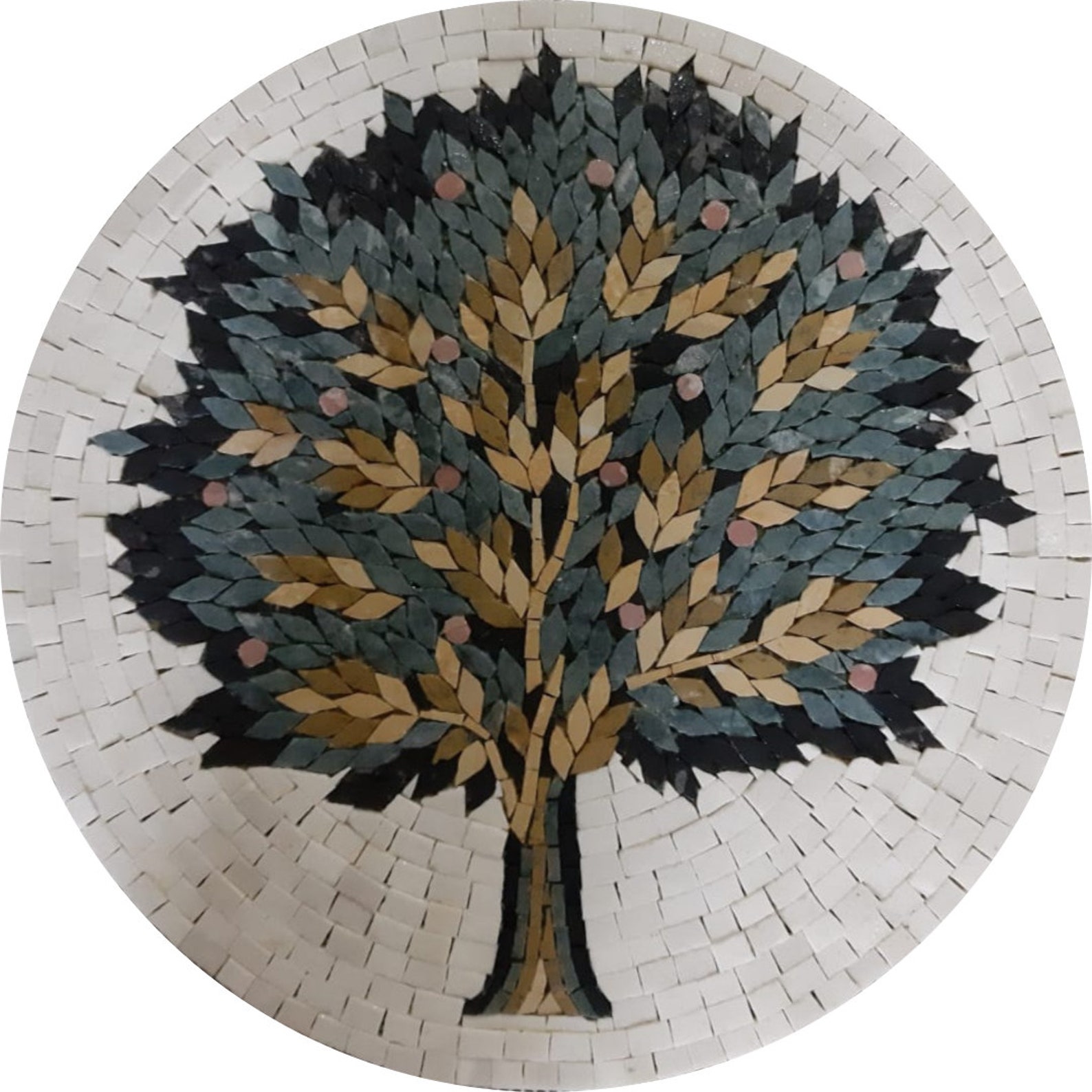 Tree of Life Mosaic Wall Art Kitchen Backsplash Handcrafted Marble ...