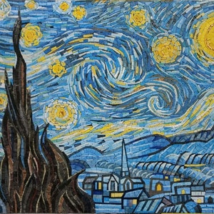 The Starry Night Handmade Mosaic Art Reproduction Vincent Van Gogh - Etsy