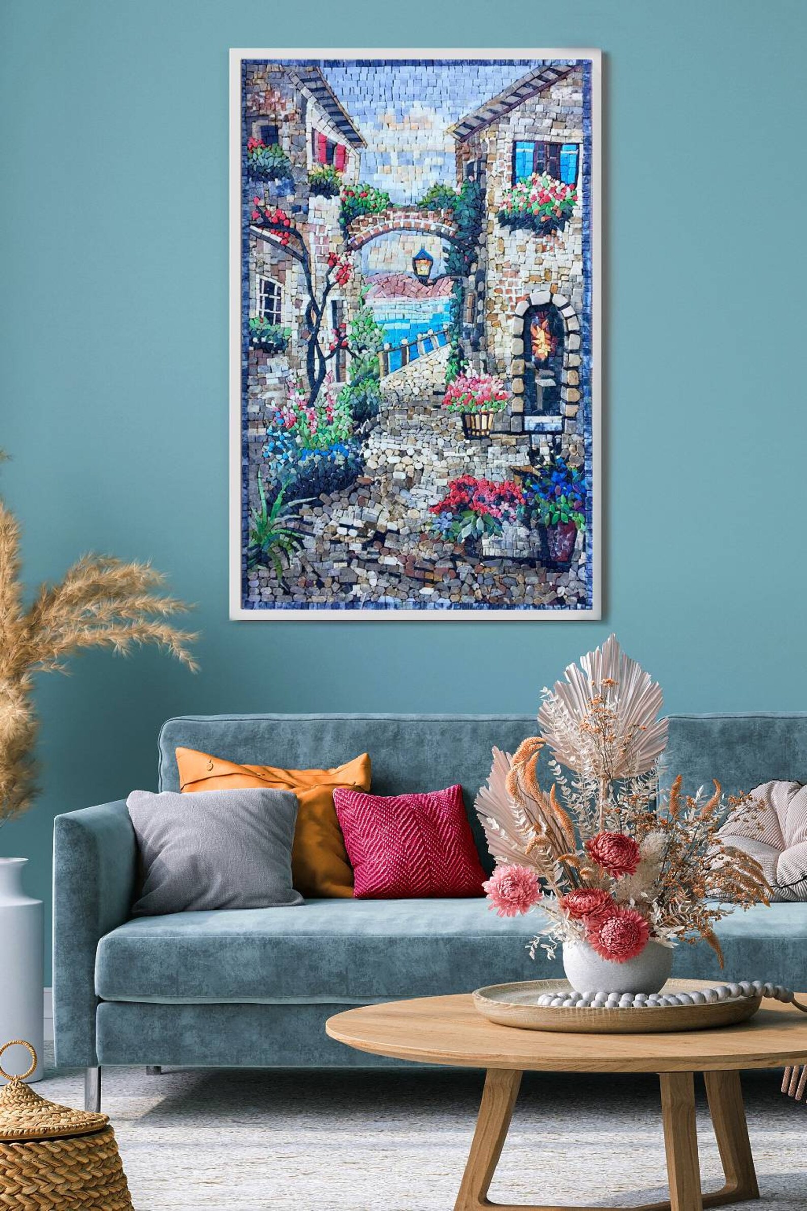 Street Scene Mosaic Wall Art Handmade Mosaic Mural - Etsy