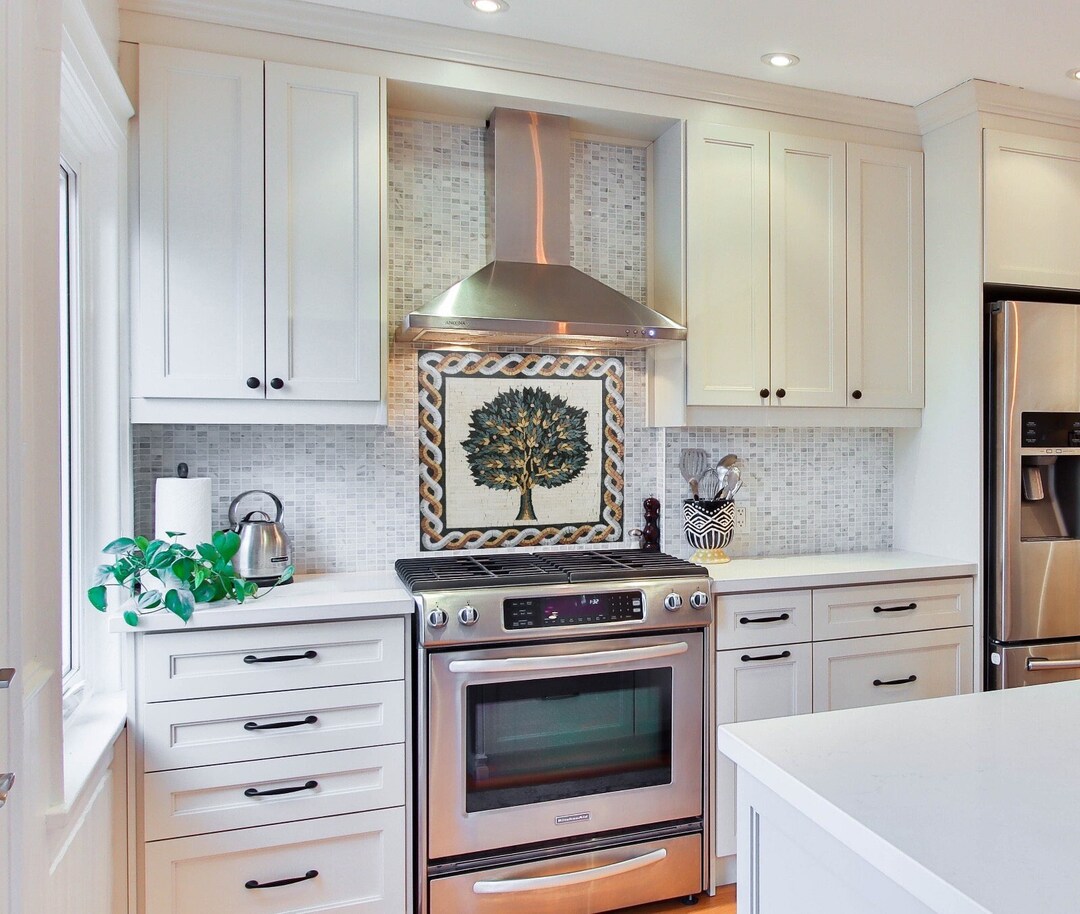 Tree of Life Wall Art Mosaic Wall Tile Kitchen Backsplash , Stove ...