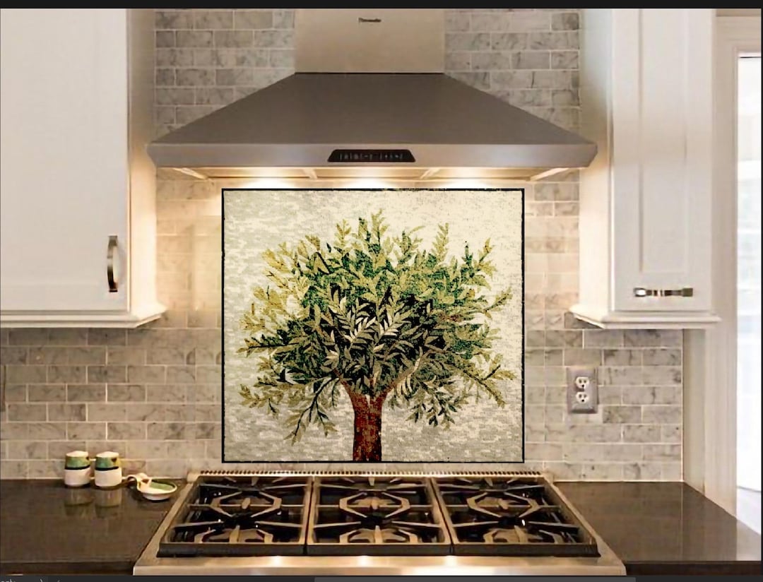 Kitchen Backsplashes, Tree Mosaic Kitchen Tile, Kitchen Stove Top Cover ...
