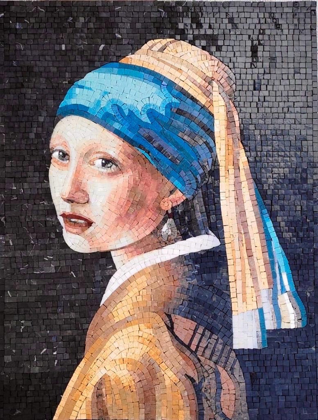 Girl With a Pearl Earring by Vermeer Mosaic Reproduction, Handmade ...