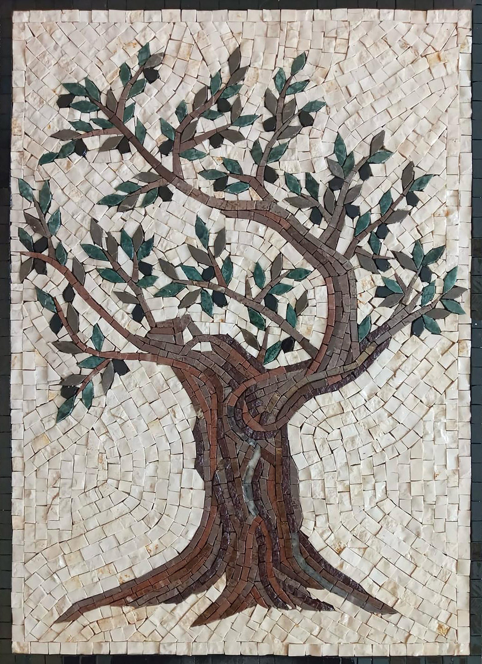 Olive Tree Mosaic Wall Art Kitchen Backsplash Marble Mosaic Tile - Etsy
