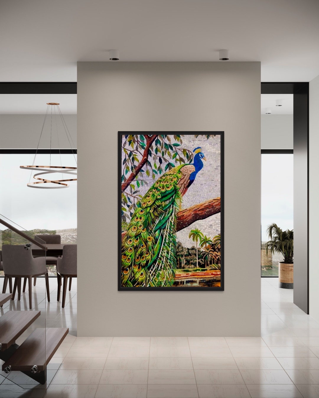 Peacock Wall Decor Mosaic Wall Art ,bird Art Animal Wall Art | Peacock ...