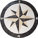 Compass Rose Nautical Marble Mosaic Medallion, Windrose Backsplash Tile ...