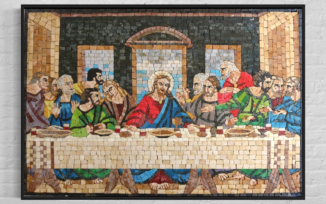 The Last Supper Mosaic Wall Art, the Last Supper Davinci Mosaic ...