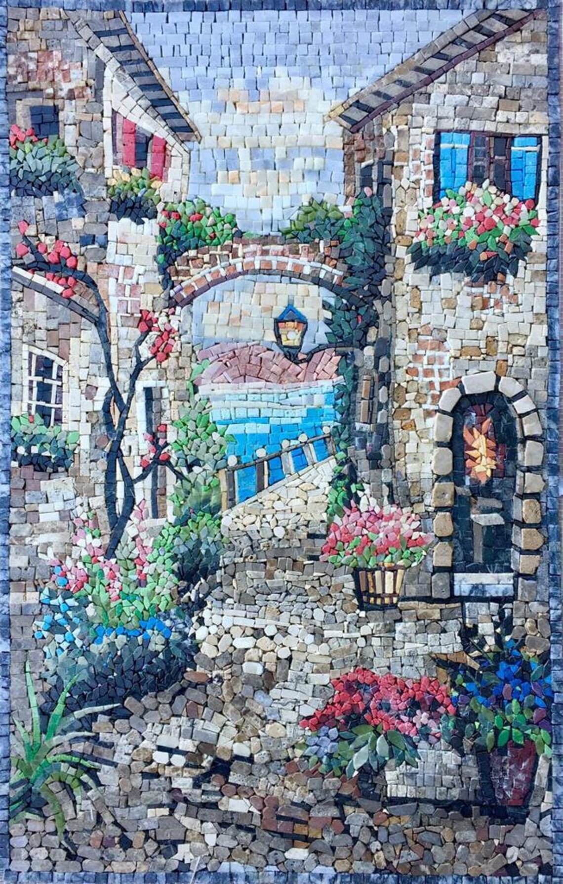 Street Scene Mosaic Wall Art Handmade Mosaic Mural - Etsy
