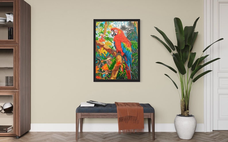 Parrot Mosaic Wall Art, Marble Wall Mural | Handmade Wall Art ,birds ...
