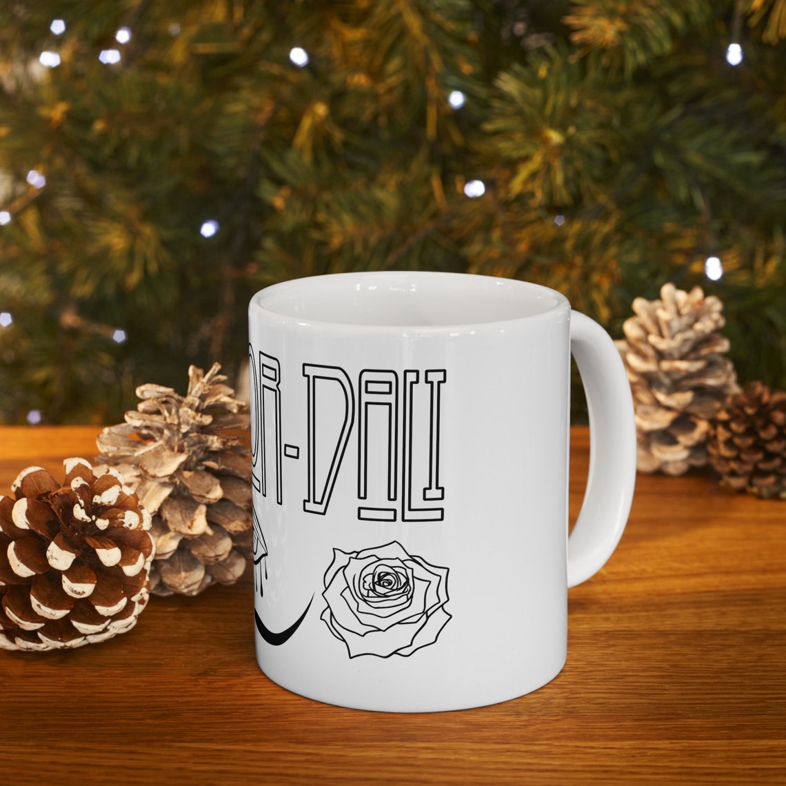 Salvador Dali White Mug - Melting Clock, Rose, Eye, Moustache Design ...