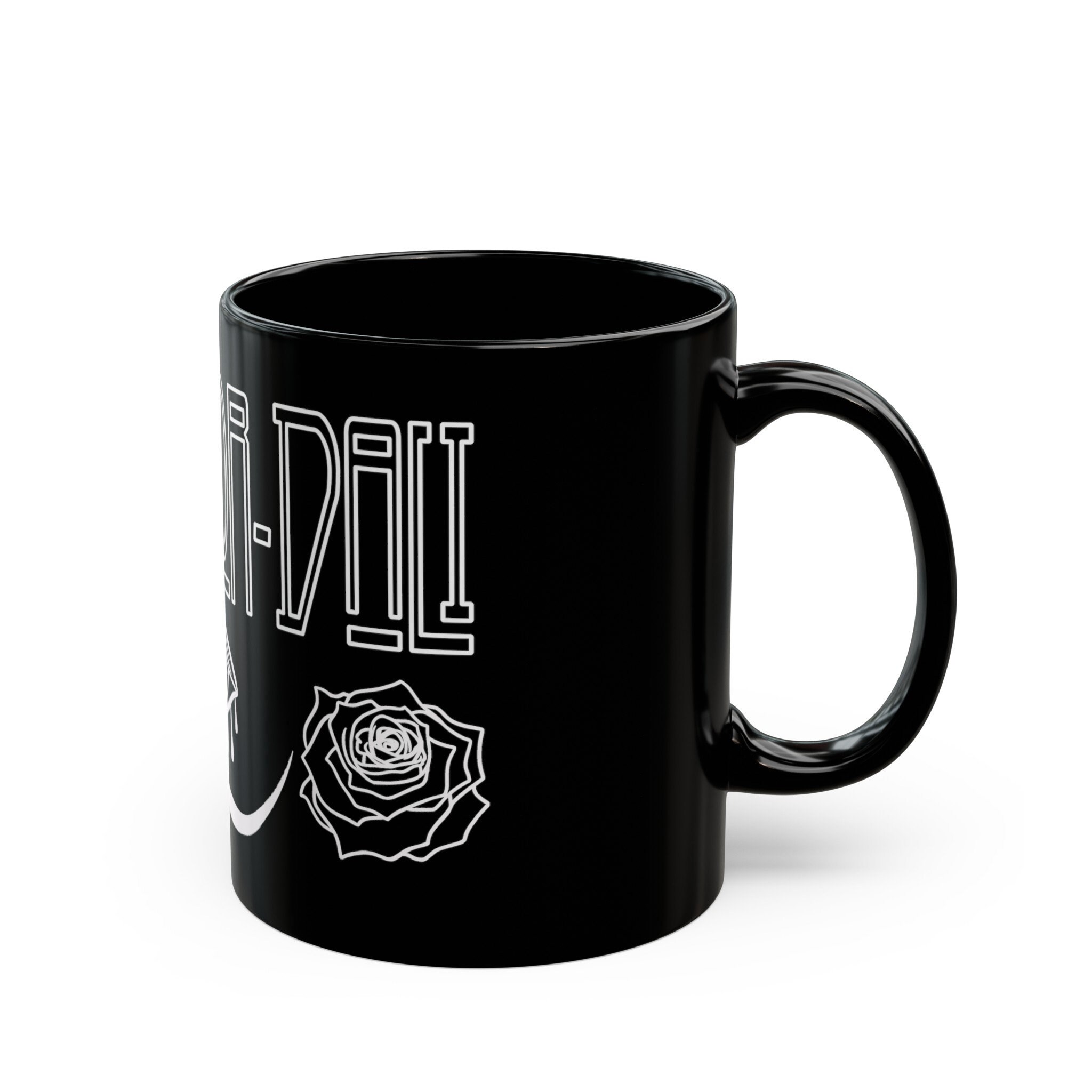 Salvador Dali Black Mug - Melting Clock, Rose, Eye, Moustache Design ...