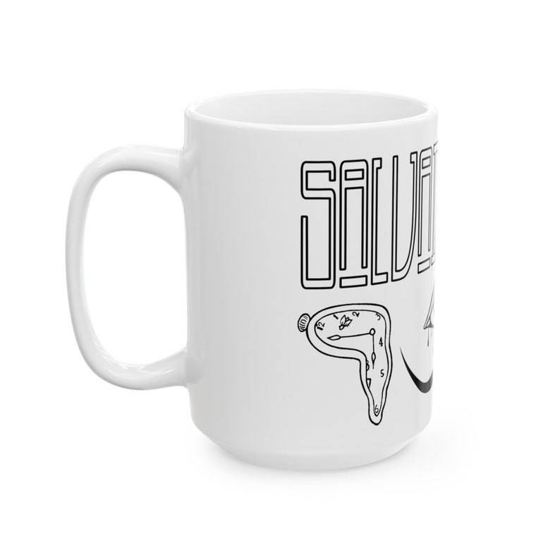 Salvador Dali White Mug - Melting Clock, Rose, Eye, Moustache Design ...