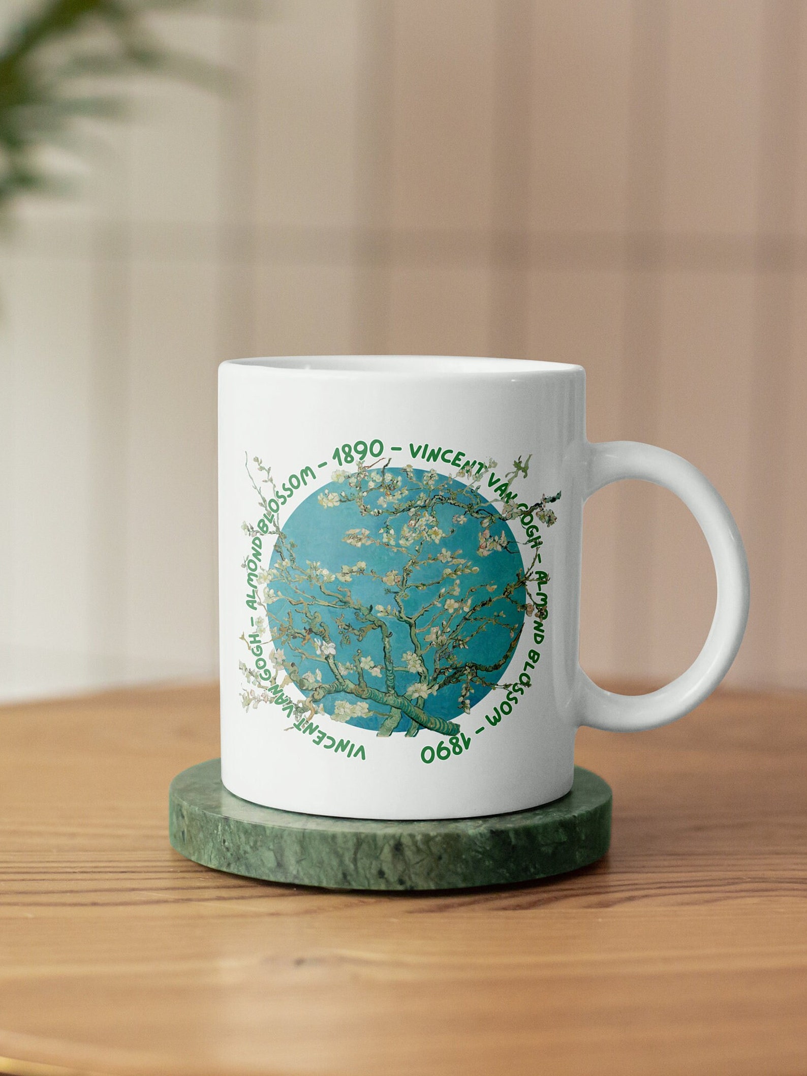 Van Gogh White Mug - Almond Blossom Design Mug - Museum Art Series Mug ...