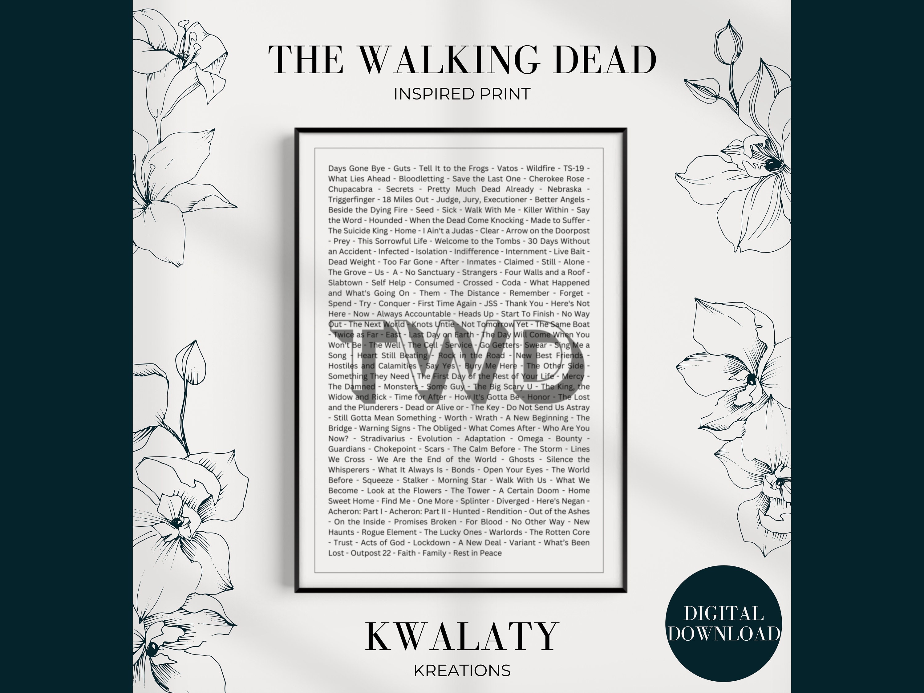 A Digital Download Poster Inspired by TV Series “the Walking Dead ...