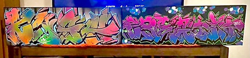 Graffiti Art Custom Name Canvas - Custom Handmade Multi-colored Art for ...