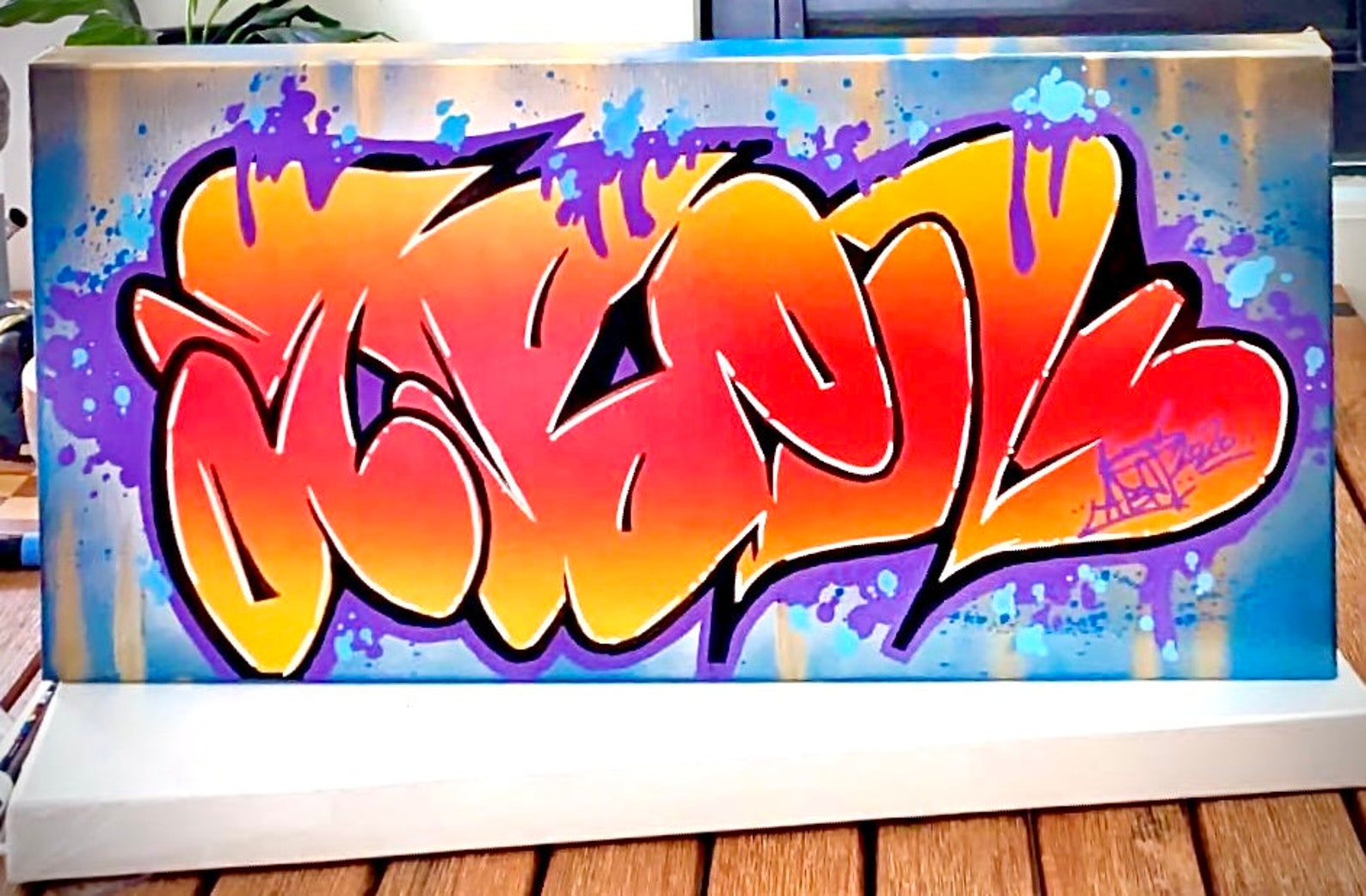 Graffiti Art Custom Name Canvas - Custom Handmade Multi-colored Art for ...