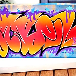 Graffiti Art Custom Name Canvas - Custom Handmade Multi-colored Art for ...