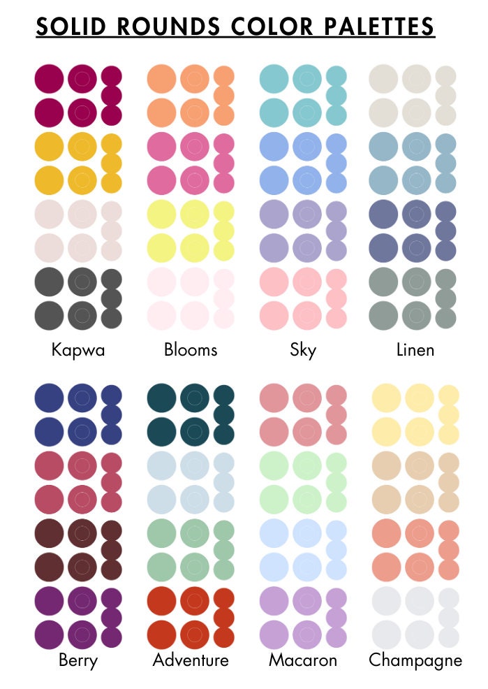 Solid Circle Rounds Sticker Sheet Create Your Own Bundle || Transparent ...