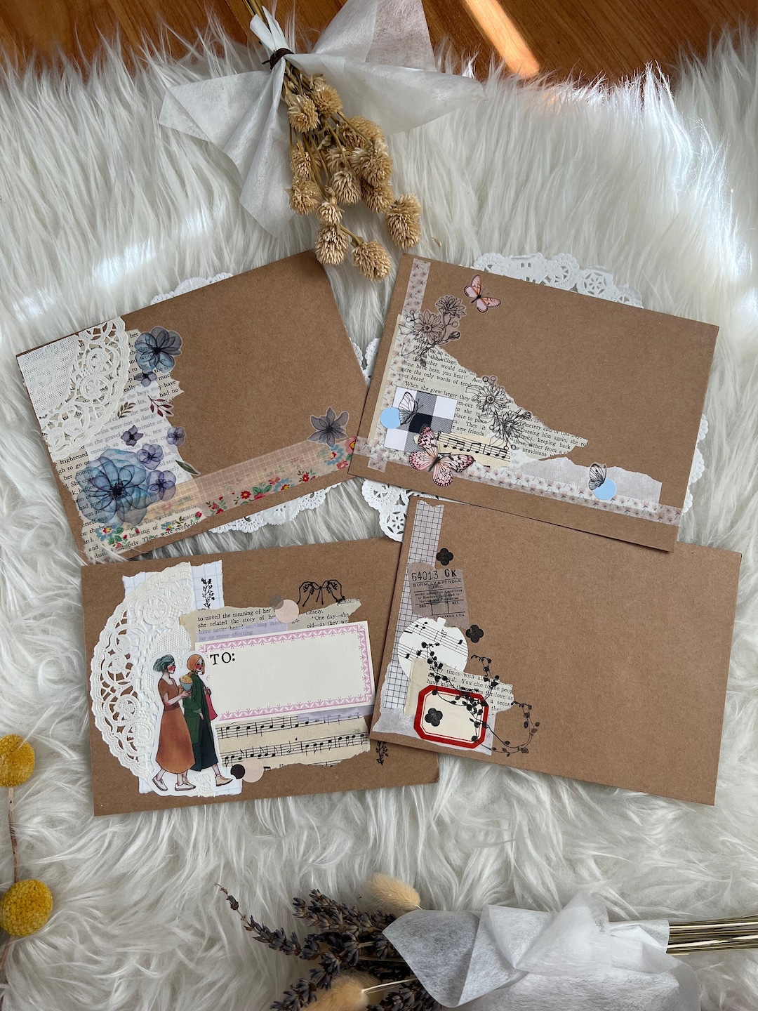 Premade Hand-decorated Envelope || Handmade Penpal Snailmail Vintage ...