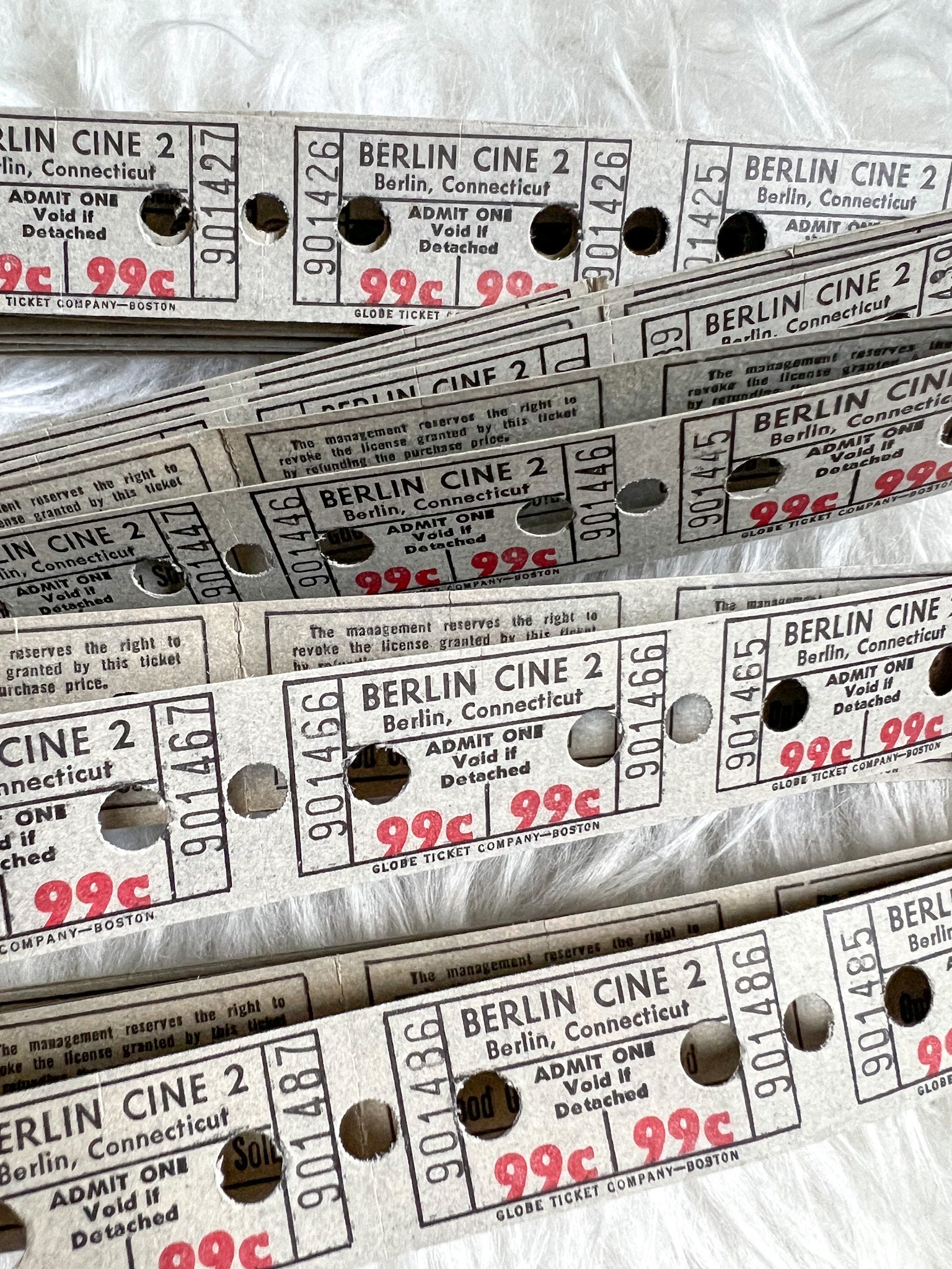 Vintage Berlin Cine 2 Ticket Strip of 20 Tix Rare Vintage Ephemera ...