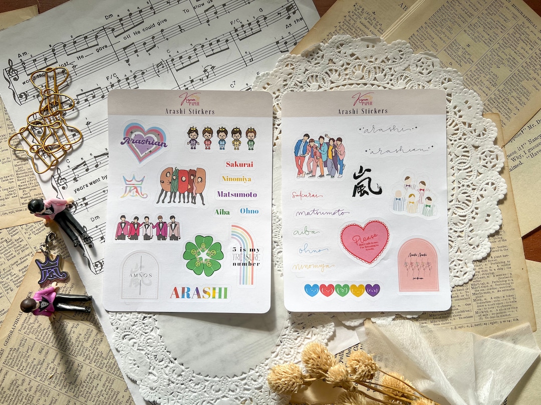 Arashi 嵐 Sticker Sheets || Starto Japan J-pop Idol Laptop Journal ...