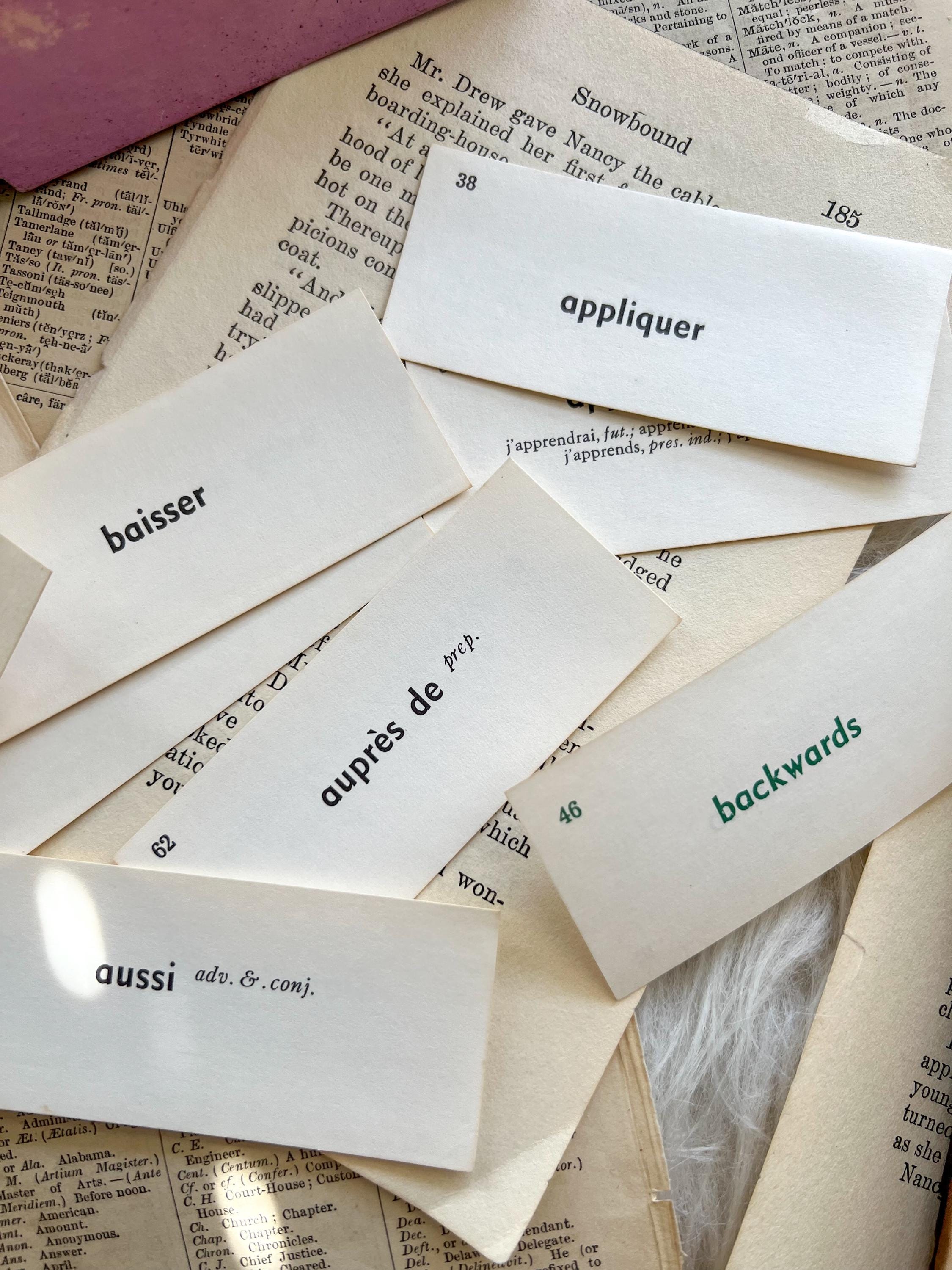 Vintage French Flashcards: Vis-ed Vocabulary Set, Ephemera - Etsy