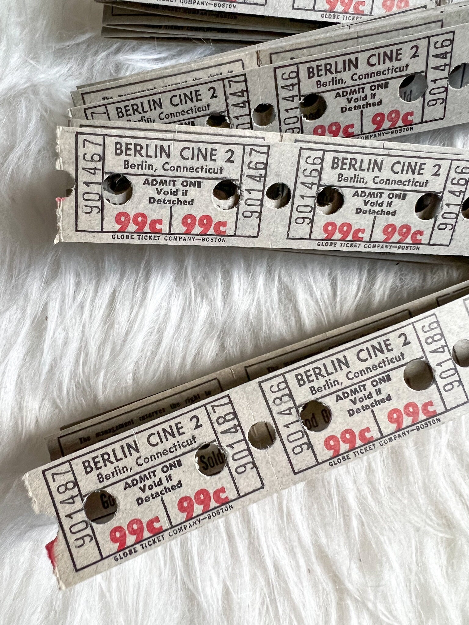 Vintage Berlin Cine 2 Ticket Strip of 20 Tix Rare Vintage Ephemera ...