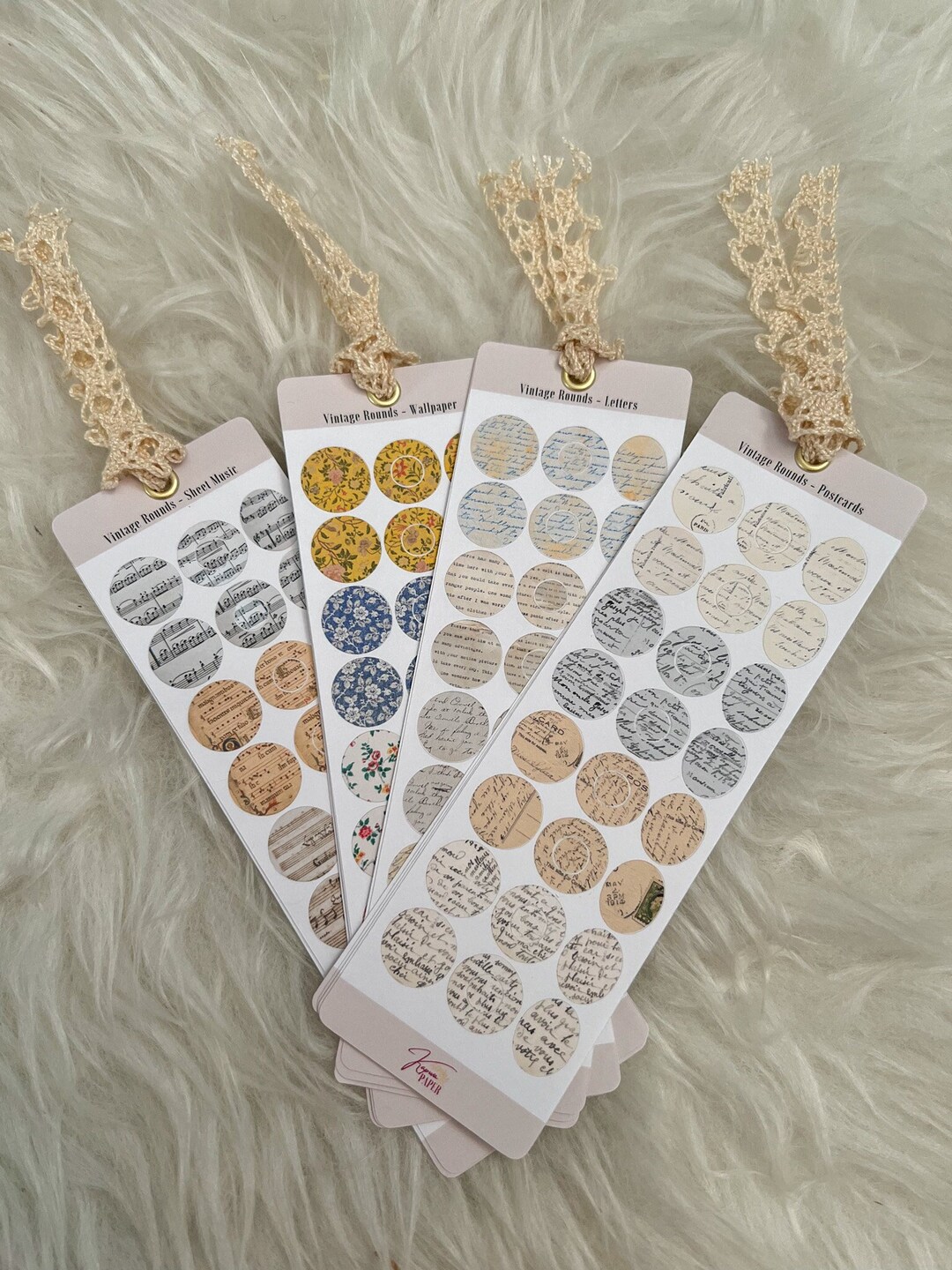Vintage Circle Rounds Sticker Sheet Bundle || Matte Planner Journal ...
