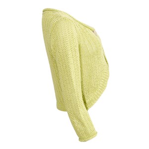 Vintage Early 2000s Lime Green Chunky Cotton Knit Cardigan / - Etsy