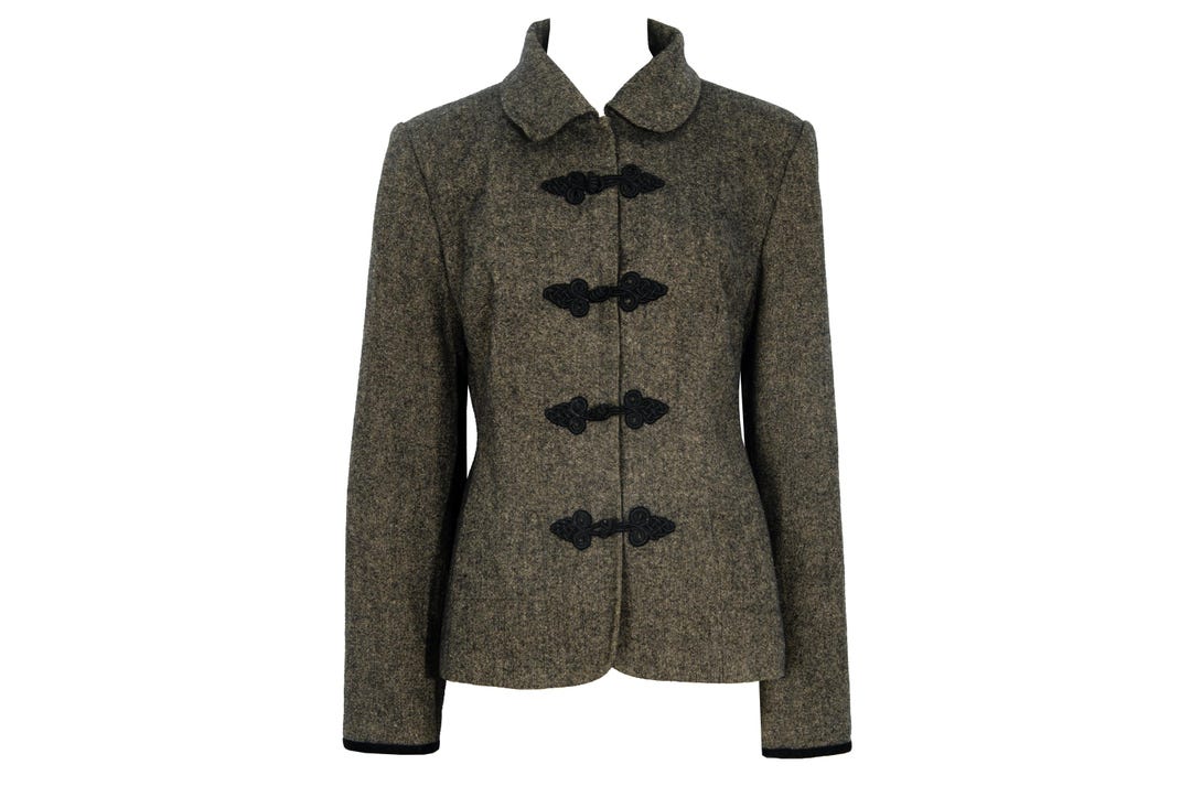 Vintage Wool & Silk Frog Closure Tweed Jacket / Vintage French Brand - Etsy