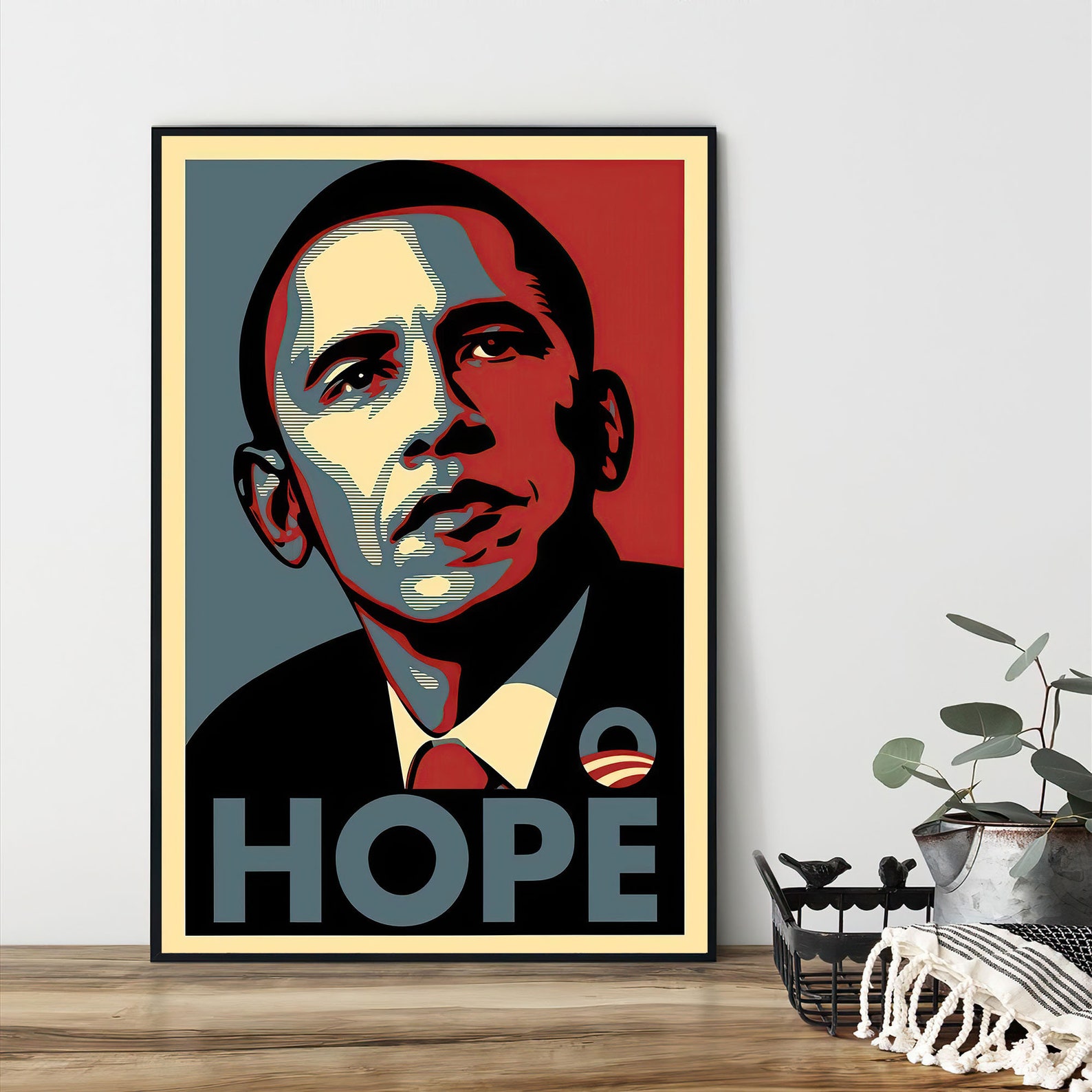 Barack Obama Hope Campaign Poster Black Leader Canvas Black | Etsy