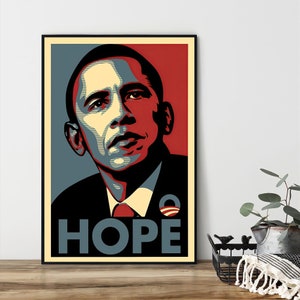 Barack Obama Hope Campaign Poster Black Leader Canvas Black | Etsy