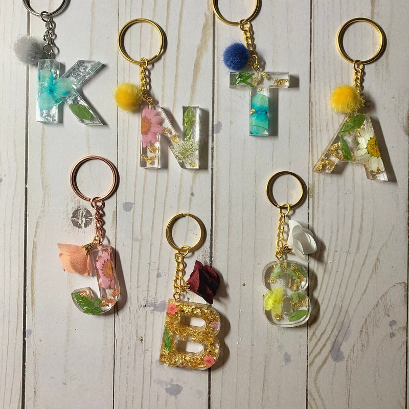 Resin Letter Keychain - Etsy