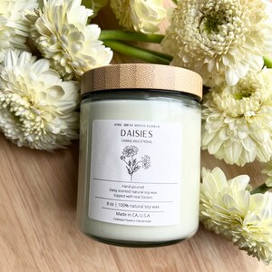 Daisies April Birth Month Candle | Hand Poured All Natural Soy Wax ...