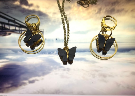 Butterfly set Gift for her Jewelry Birthday Anniversary | Etsy