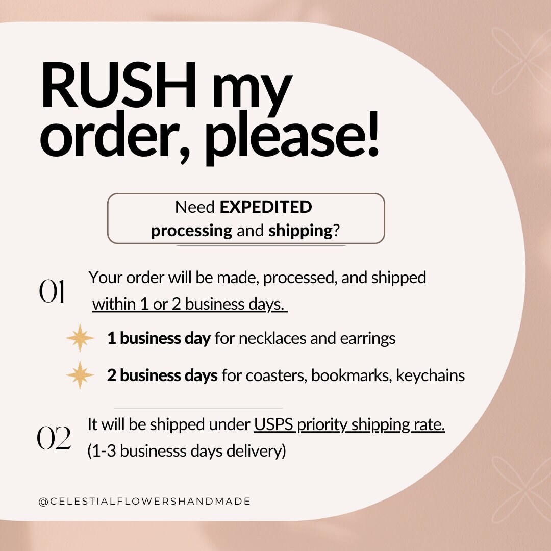 RUSH My Order, Please! Expedite the Processing and Shipping of Your Order Within 1 Business Day ...