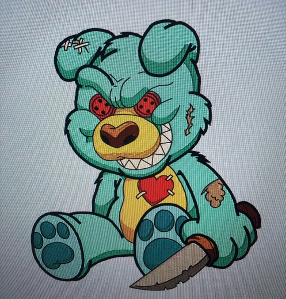 Killer Psycho Bear Machine Embroidery - Etsy